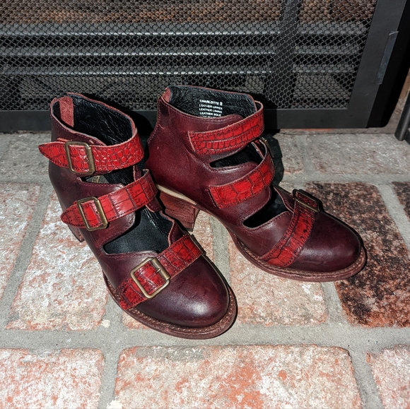 Freebird by Steven | Shoes | Freebird Charlotte Booty In Red Croc Size 8 | Poshmark